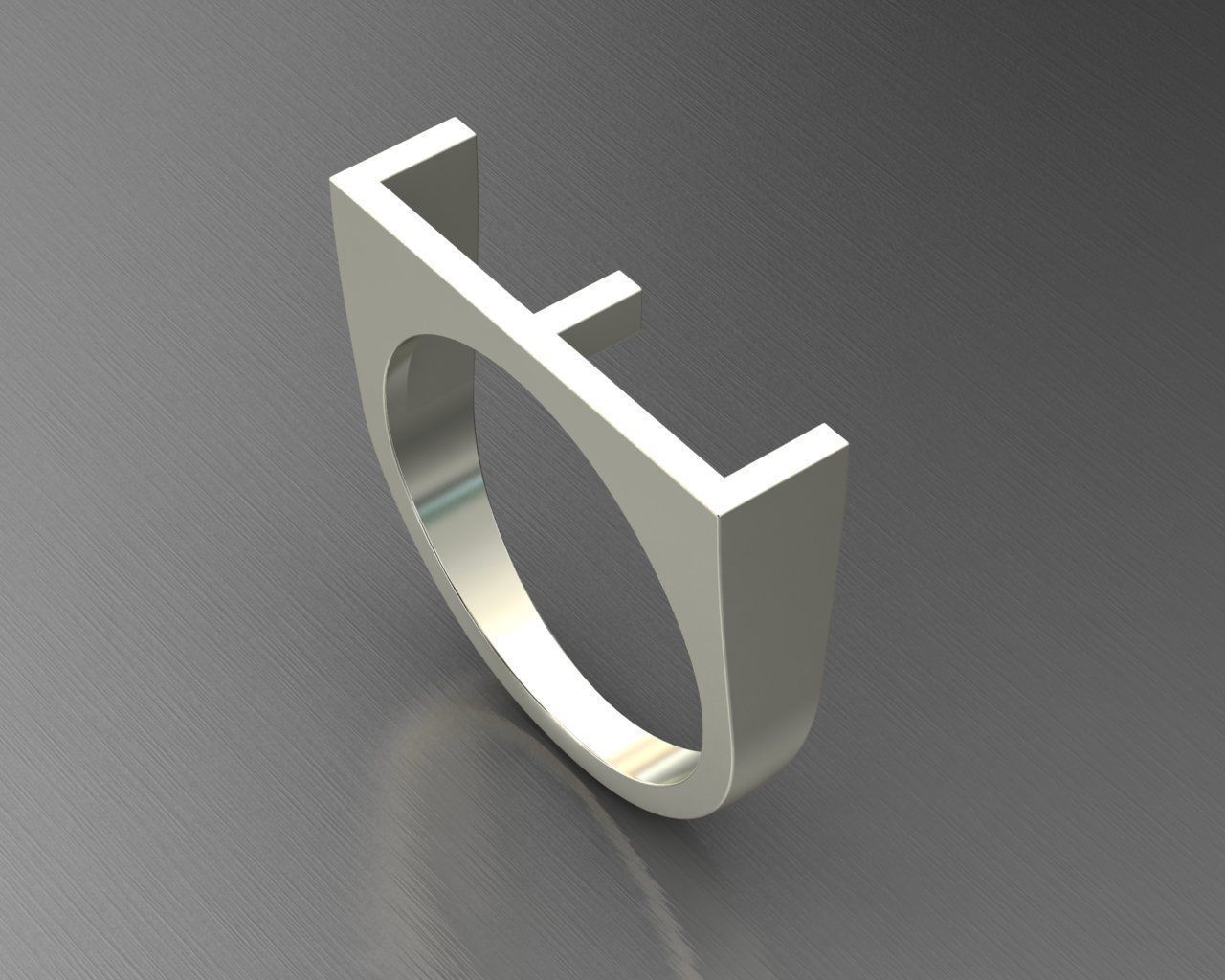 alphabet ring letter E 3D model 3D printable | CGTrader