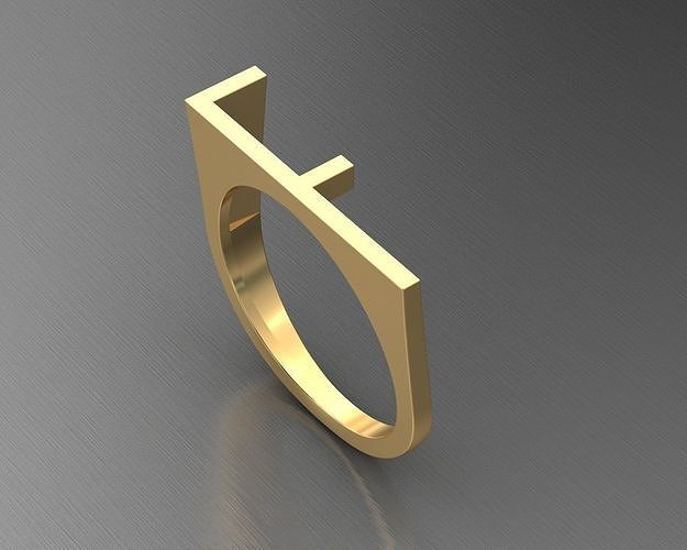 alphabet ring letter F 3D model 3D printable | CGTrader