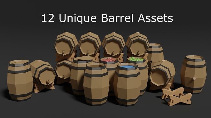 3D model Low Poly Style Barrel Assets VR / AR / low-poly | CGTrader
