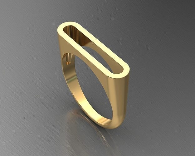 alphabet ring letter O 3D model 3D printable | CGTrader