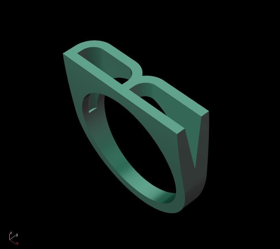 alphabet ring letter R 3D model 3D printable | CGTrader