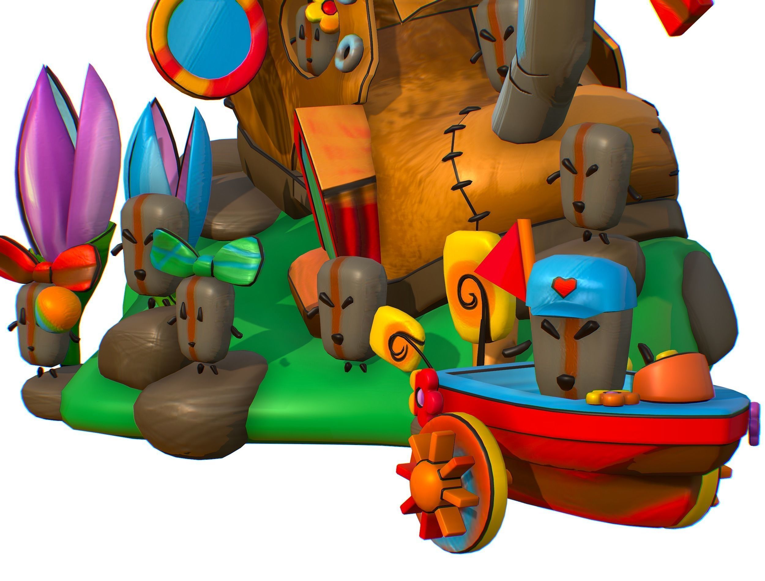 3D model Funny Lilliputian Family Old Boot House VR / AR / low-poly ...