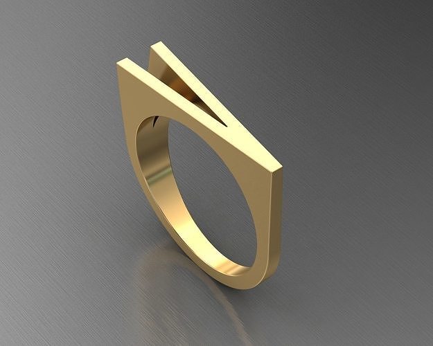 alphabet ring letter V 3D model 3D printable | CGTrader