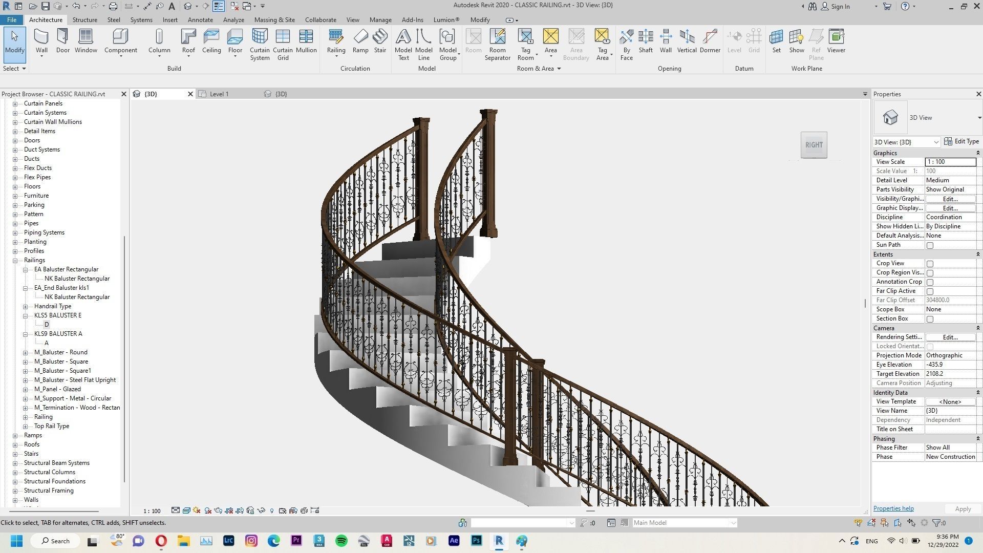 Classic Railing Revit Family 3D model | CGTrader