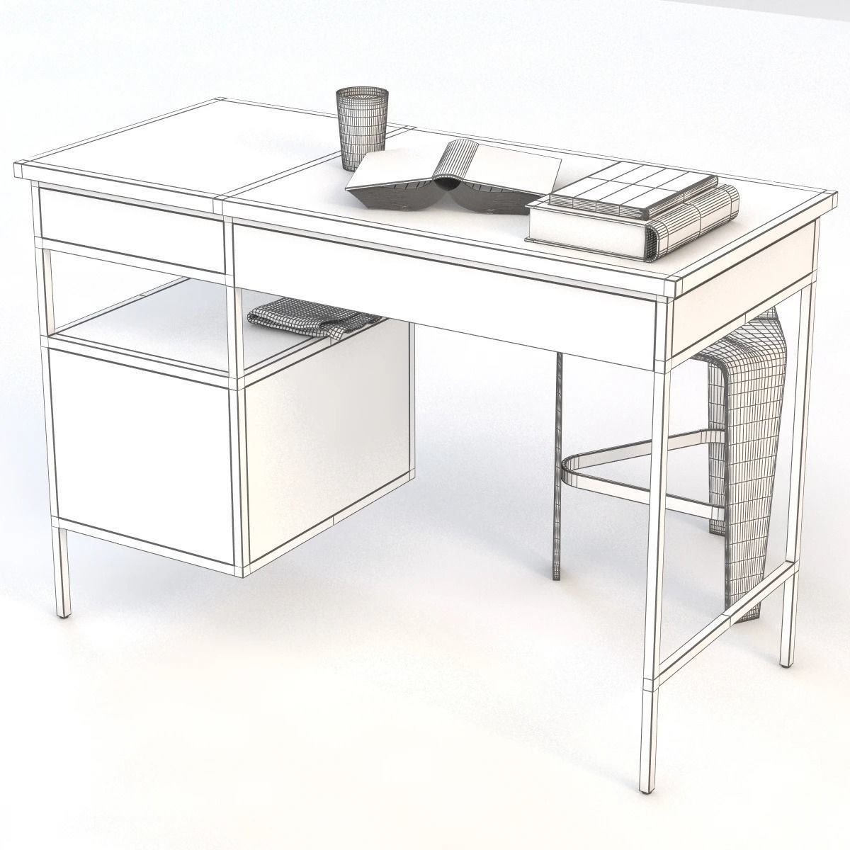 Metal Cameron Study Table 3D model | CGTrader