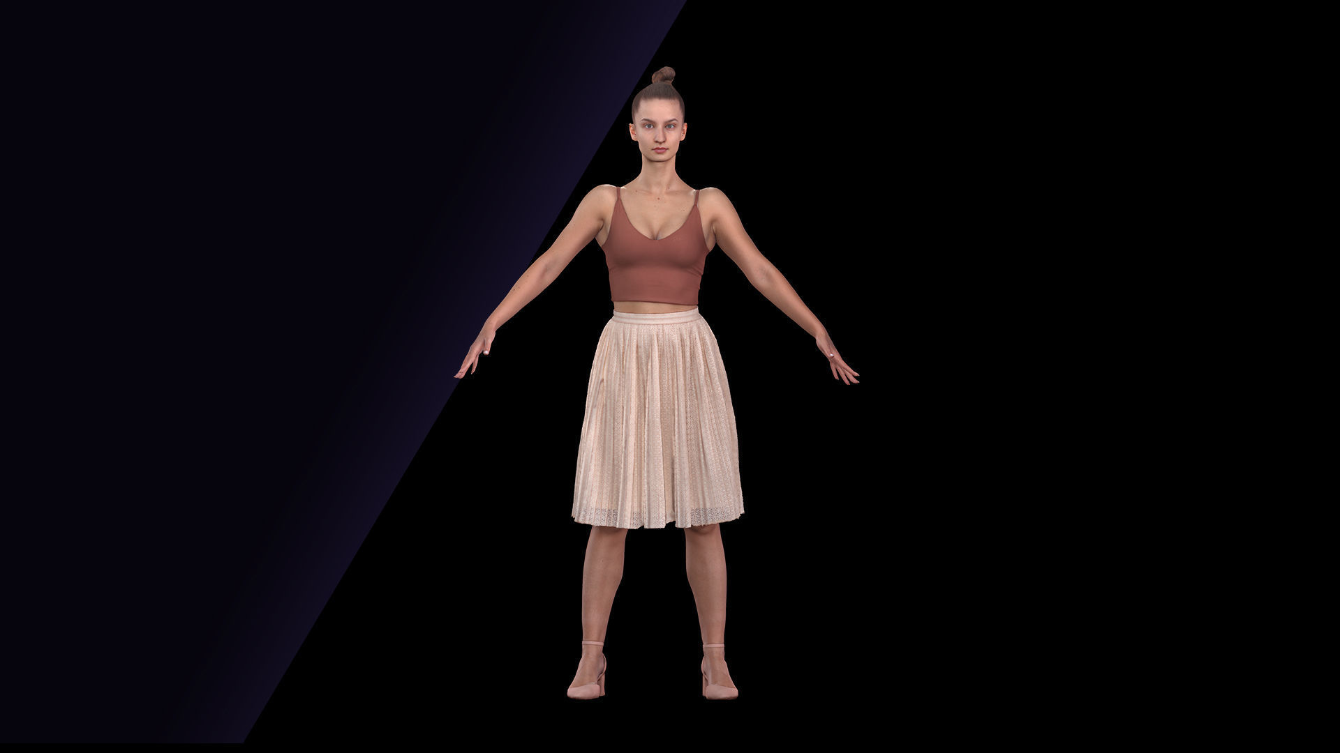 Cleaned A Pose Scan Babbie Dressed 3D model | CGTrader