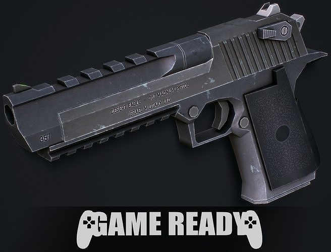 3D model Desert Eagle Pistol - Low Poly Game Ready VR / AR / low-poly ...