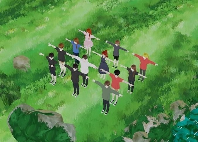 Anime Basic Characters Pack 3D model rigged | CGTrader