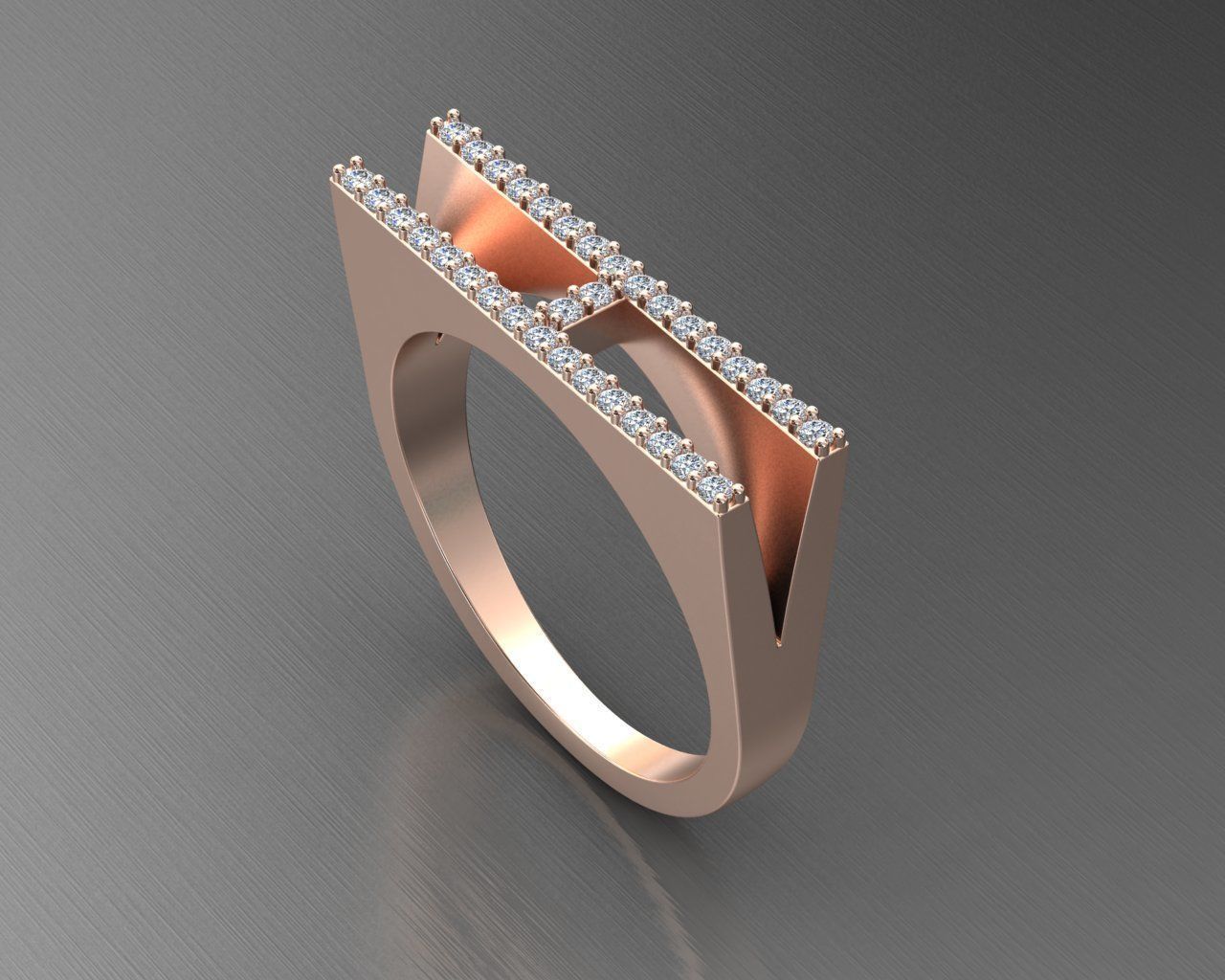 alphabet jewelry ring diamond letter H 3D model 3D printable | CGTrader