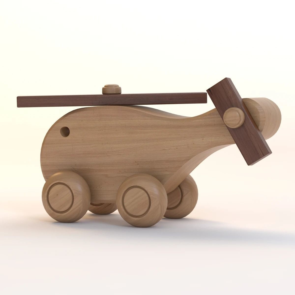 Kids Wooden Copter Toy 3D model | CGTrader