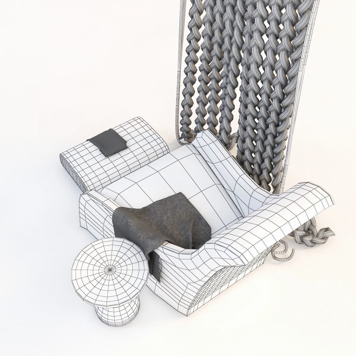 Kalos Chair And Rope Curtain 3D model | CGTrader