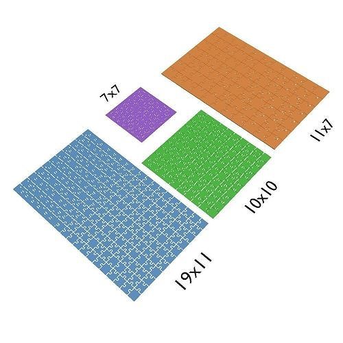 3D model Jigsaw Puzzle Pack 7x7 10x10 11x7 19x11 VR / AR / low-poly ...