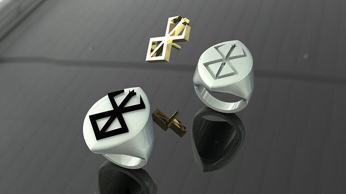 Berserk Signet ring in 2 part for 2 colour 3D model 3D printable | CGTrader