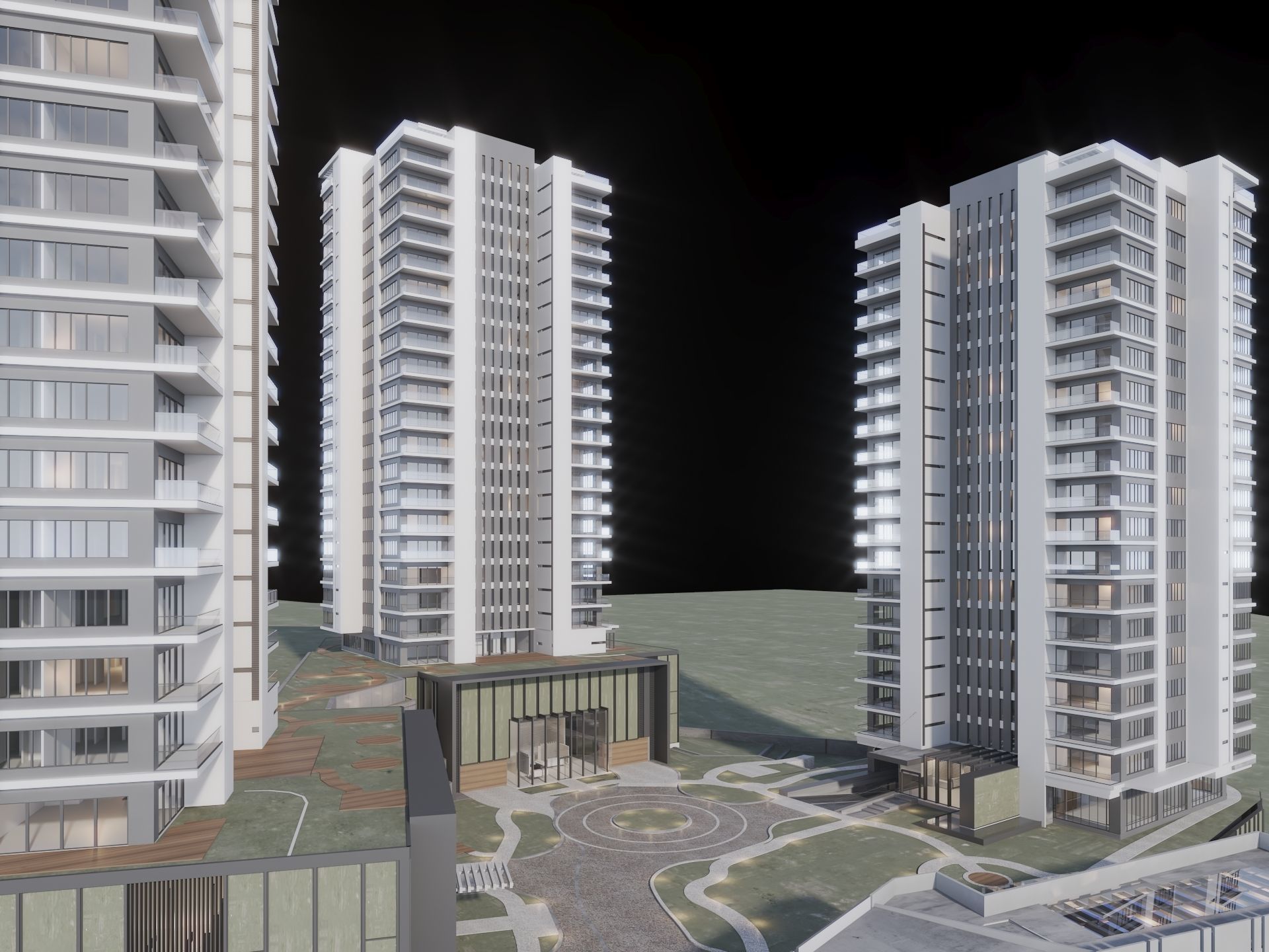 Mixed Use building towers 3D model | CGTrader