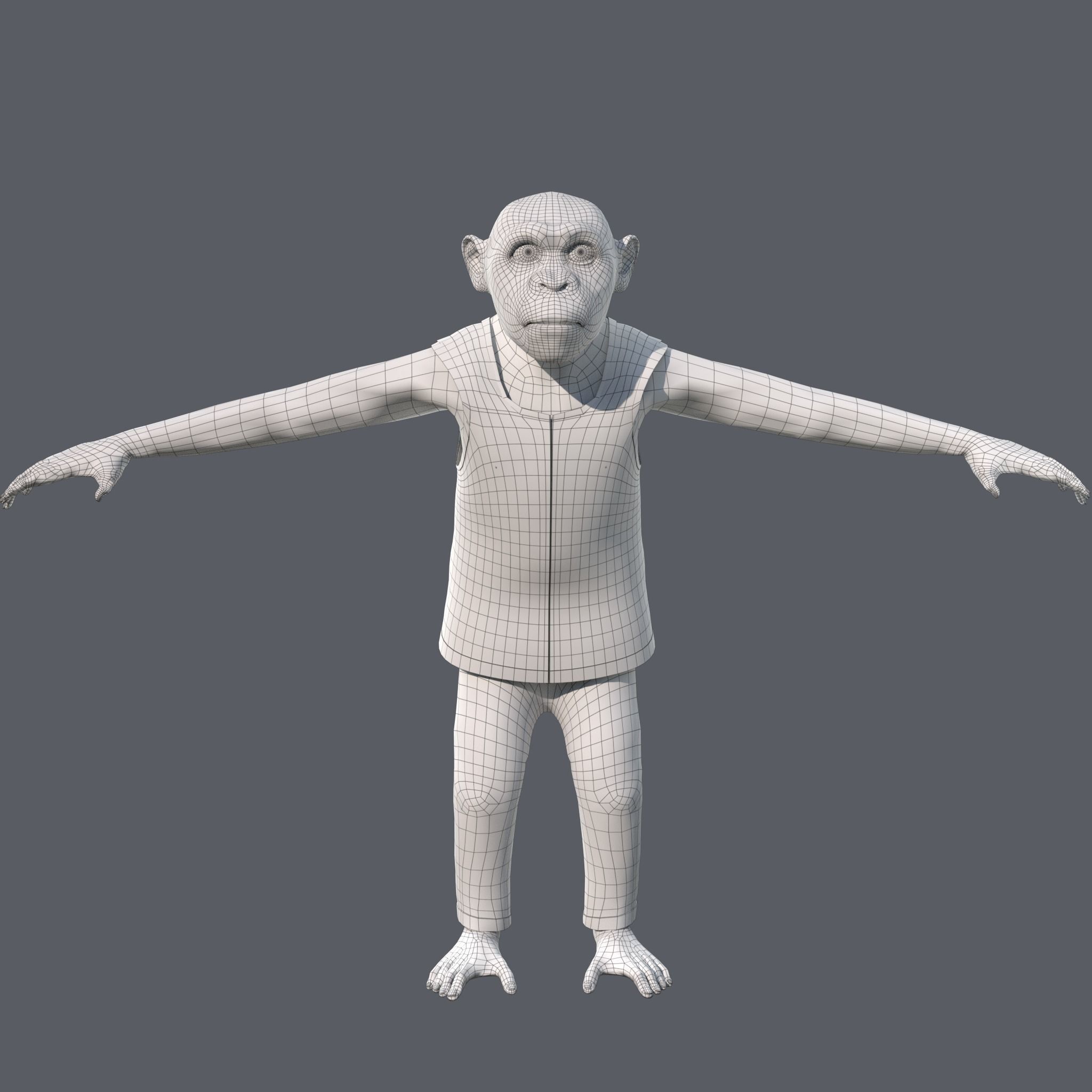 Cartoon Monkey Rigged 3D model rigged | CGTrader