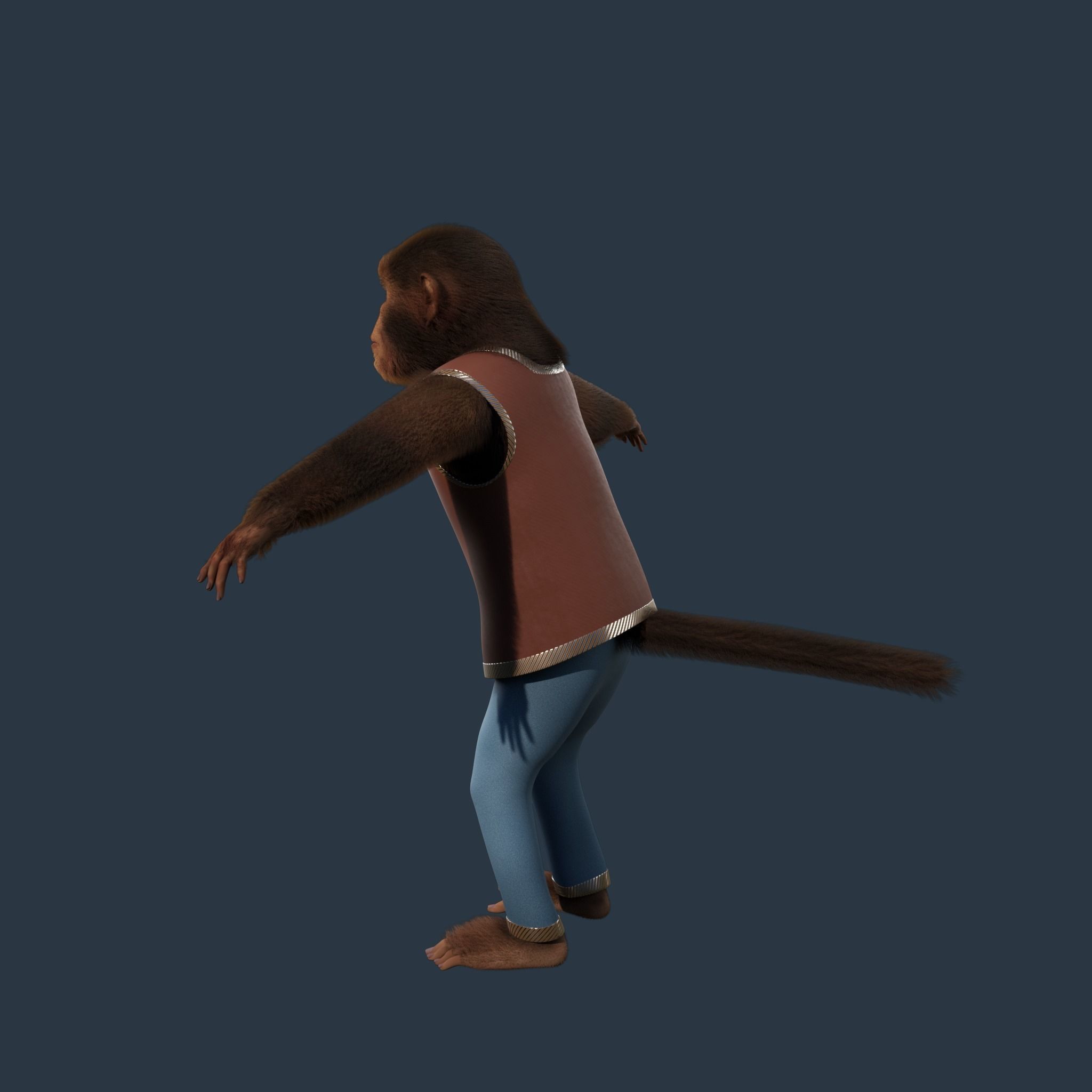 Cartoon Monkey Rigged 3D model rigged | CGTrader