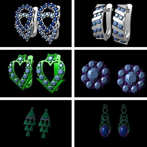 Women Earring 3dm Render Detail Print File STL 3D model 3D printable ...