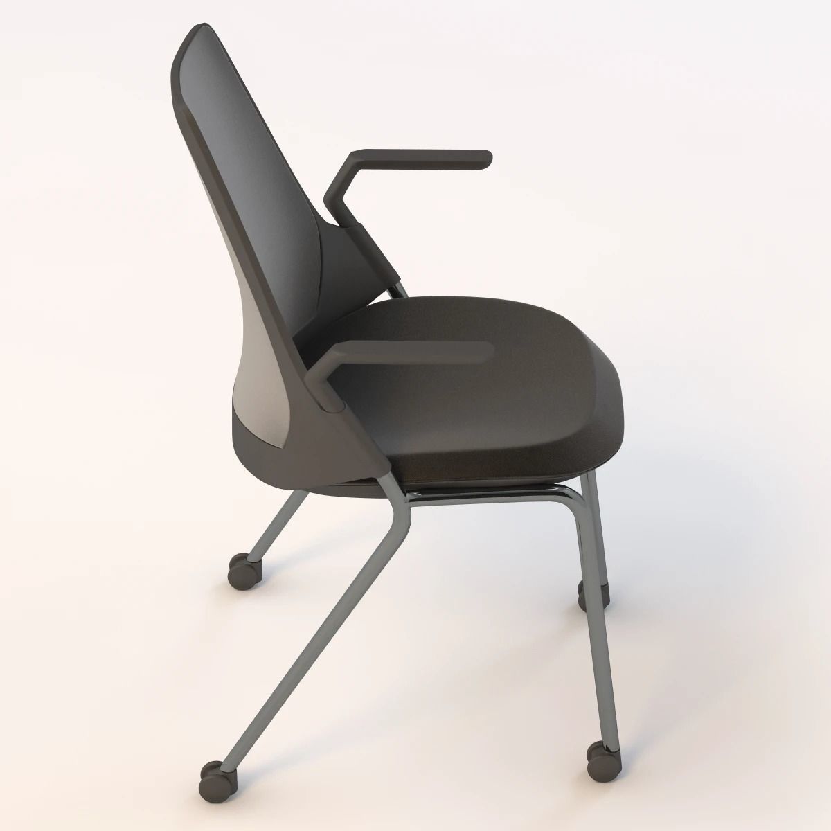 Sayl Side Chair 4 Leg Base With Casters 3D model | CGTrader