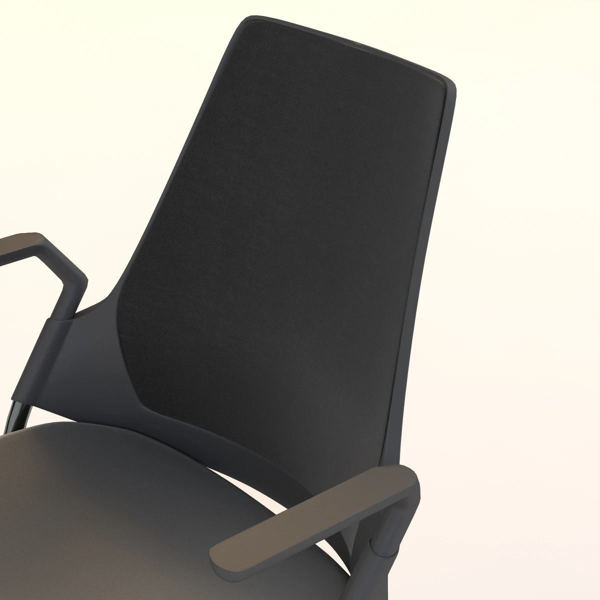 Sayl Side Chair 4 Leg Base With Casters 3D model | CGTrader