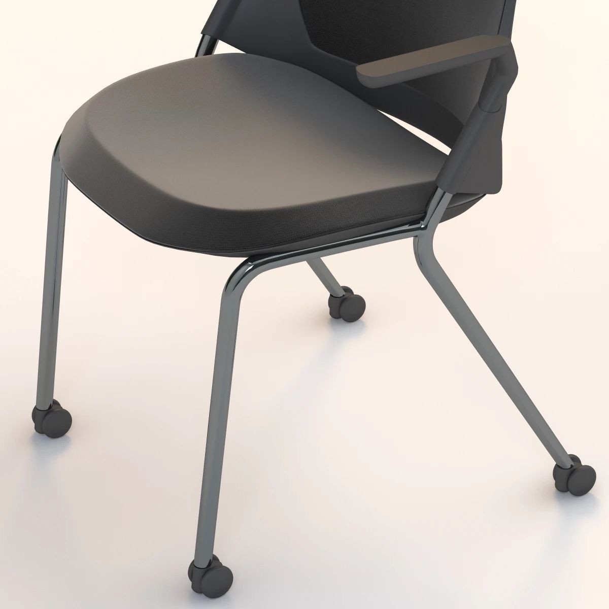 Sayl Side Chair 4 Leg Base With Casters 3D model | CGTrader