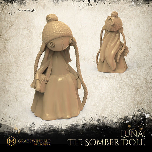 Luna The Somber Doll 3D model 3D printable | CGTrader