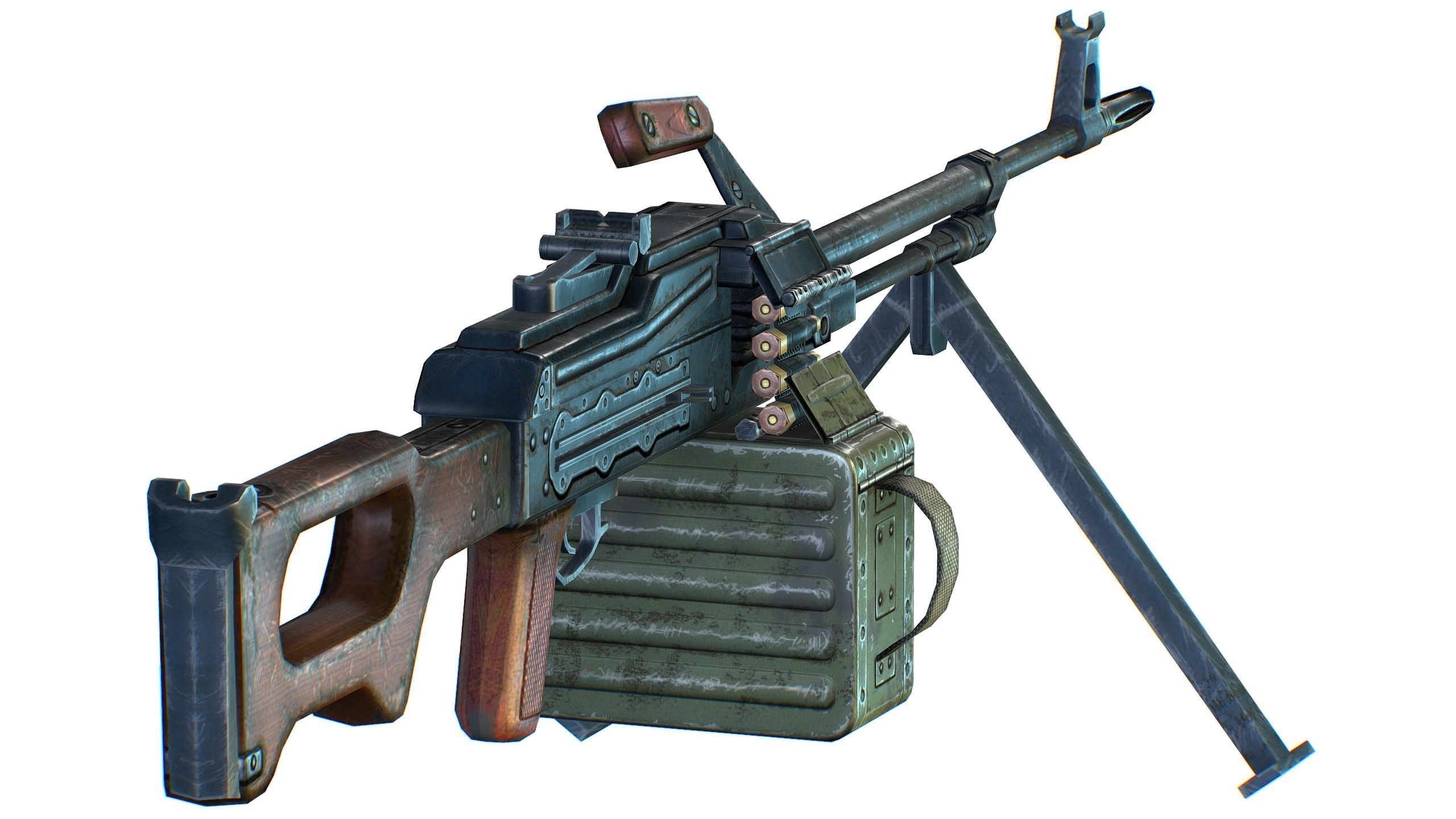 3D model USSR PKP machine gun Pecheneg 54mm VR / AR / low-poly | CGTrader
