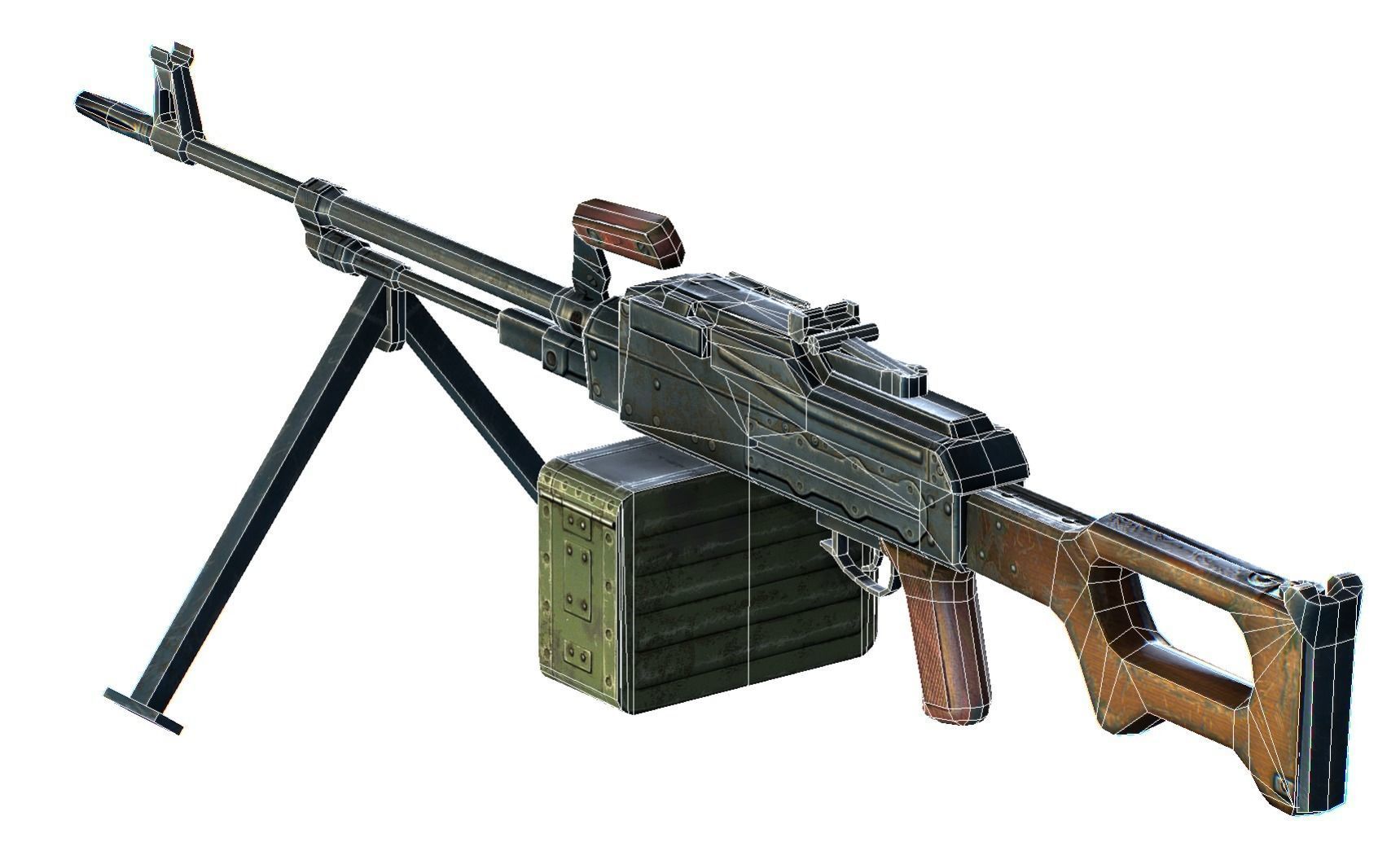 3D model USSR PKP machine gun Pecheneg 54mm VR / AR / low-poly | CGTrader