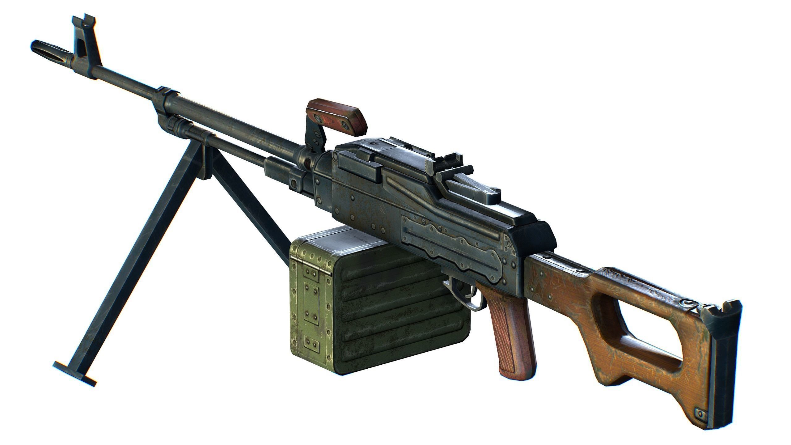 3D model USSR PKP machine gun Pecheneg 54mm VR / AR / low-poly | CGTrader