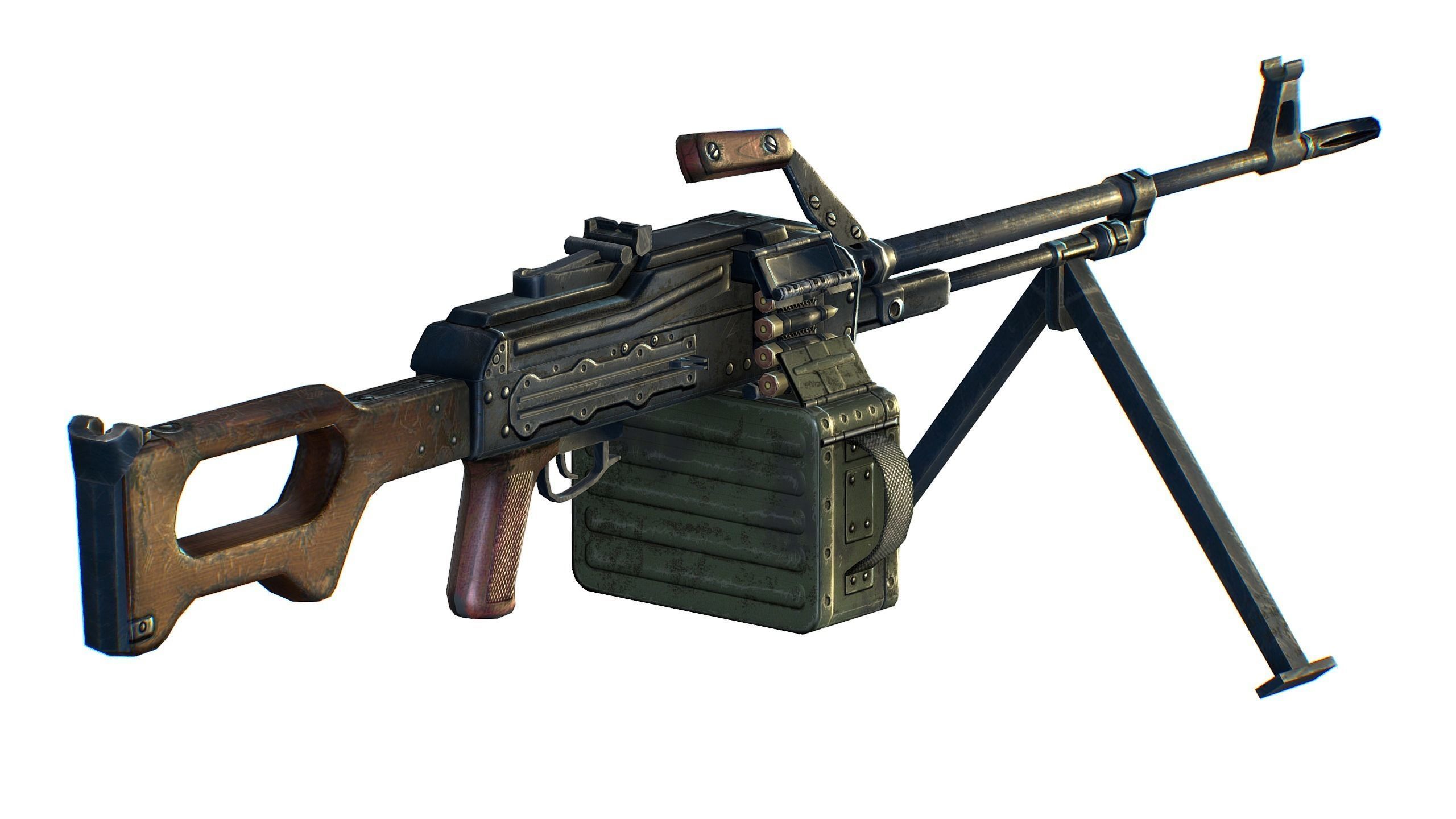 3D model USSR PKP machine gun Pecheneg 54mm VR / AR / low-poly | CGTrader