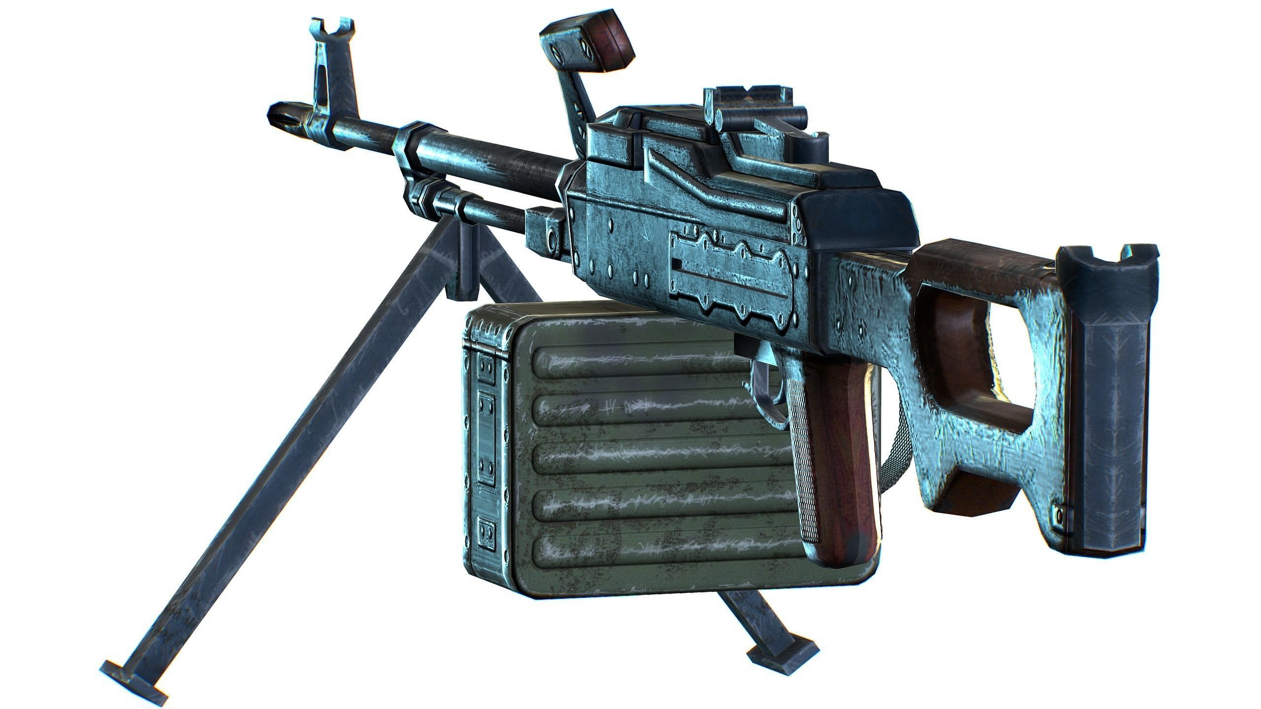 3D model USSR PKP machine gun Pecheneg 54mm VR / AR / low-poly | CGTrader