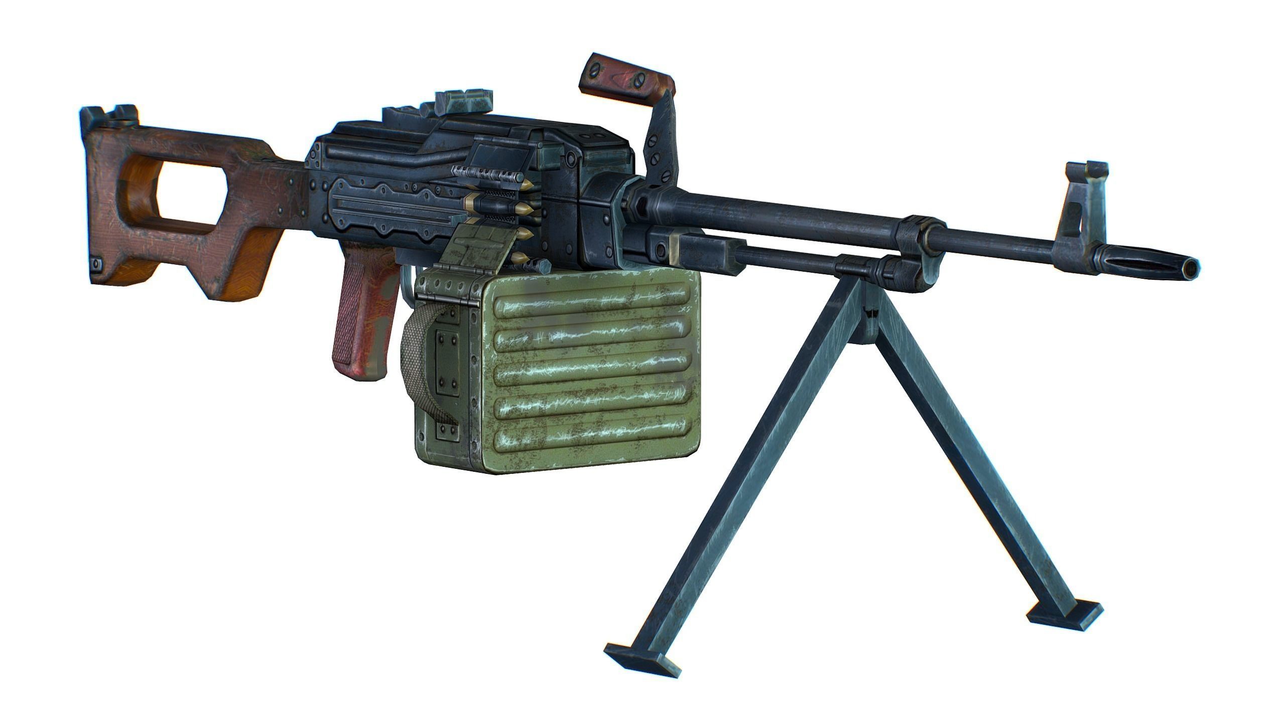 3D model USSR PKP machine gun Pecheneg 54mm VR / AR / low-poly | CGTrader