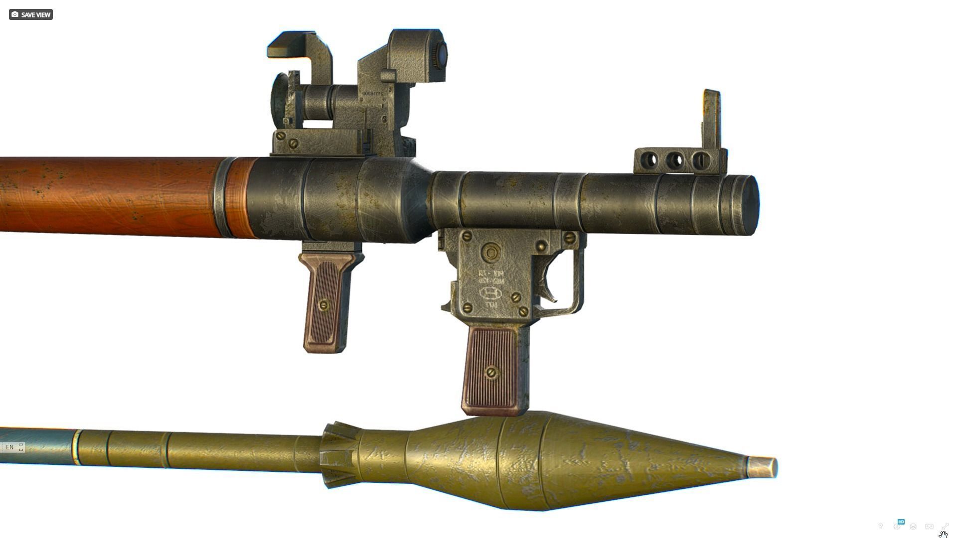 3D model USSR Rocket Propelled Launcher Grenade - RPG VR / AR / low ...