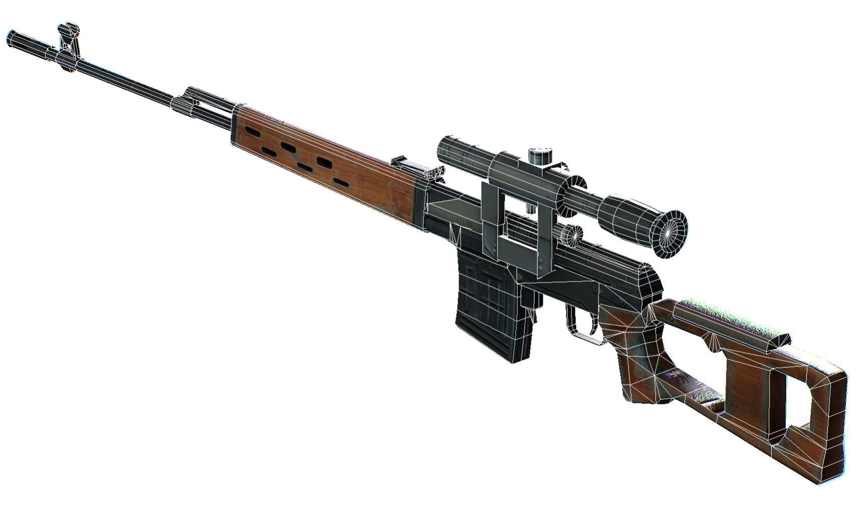 3D model USSR Dragunov Sniper Rifle - SVD VR / AR / low-poly | CGTrader