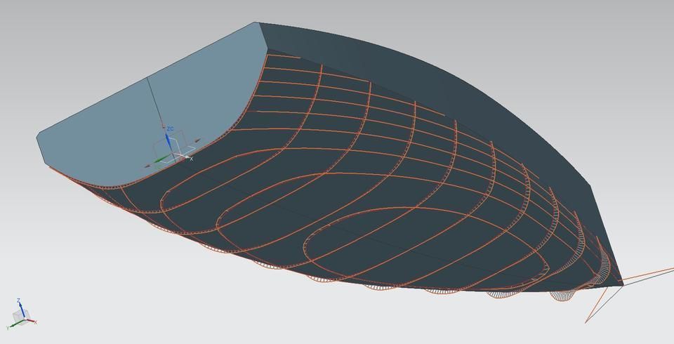 Sailing yacht hull modeling free 3D model