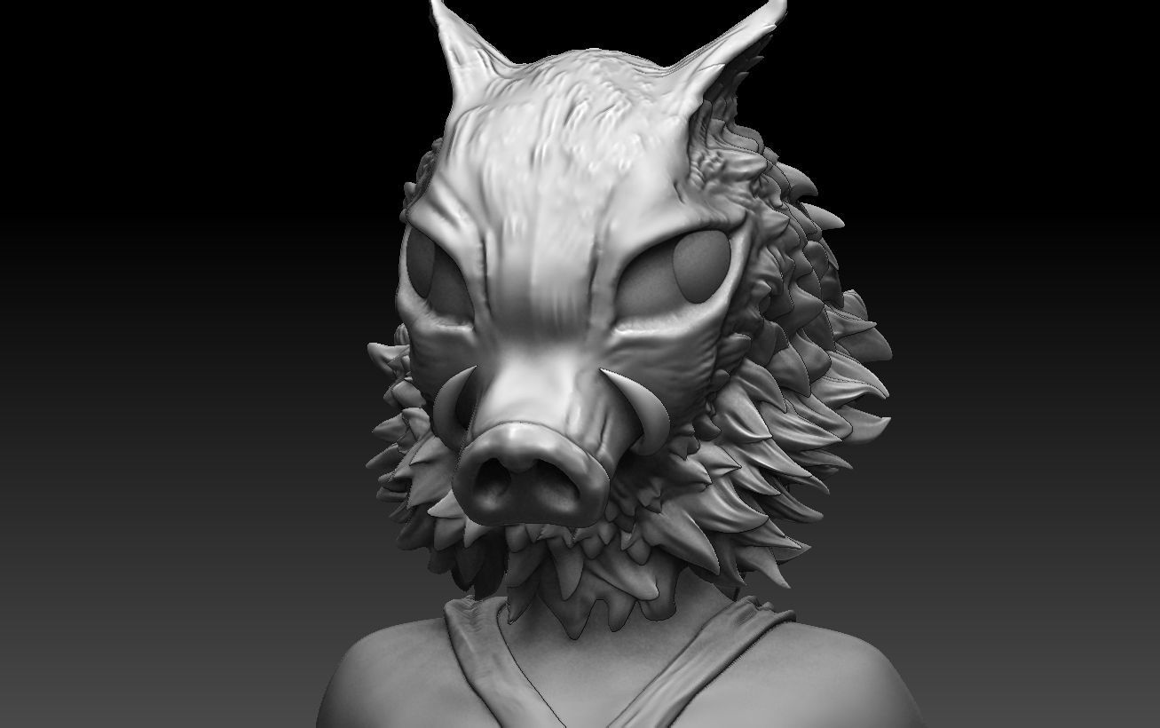 Demon Slayer Inosuke 3D modeling print files 3D model 3D printable ...