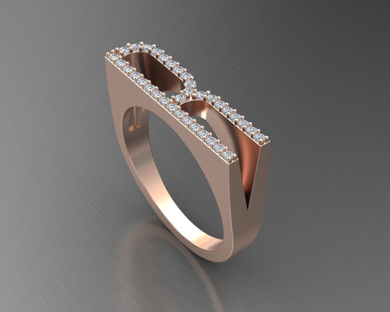 alphabet jewelry ring diamond letter R 3D model 3D printable | CGTrader