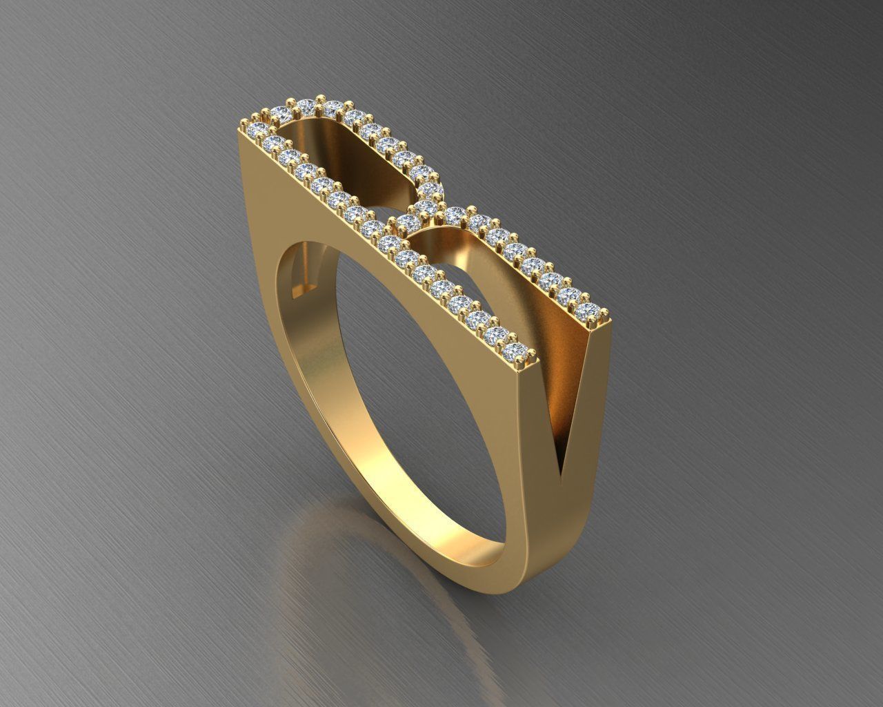 alphabet jewelry ring diamond letter R 3D model 3D printable | CGTrader