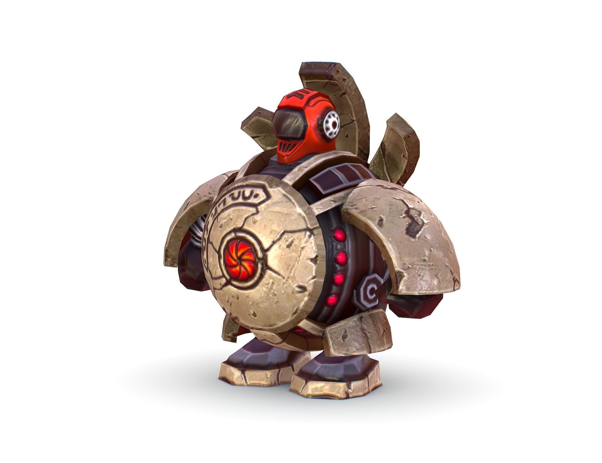 3D model lowpoly 3d model cartoon stone robot ball VR / AR / low-poly ...