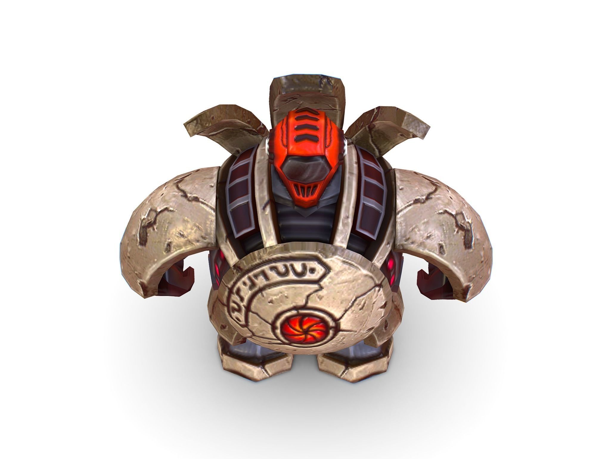 3D model lowpoly 3d model cartoon stone robot ball VR / AR / low-poly ...