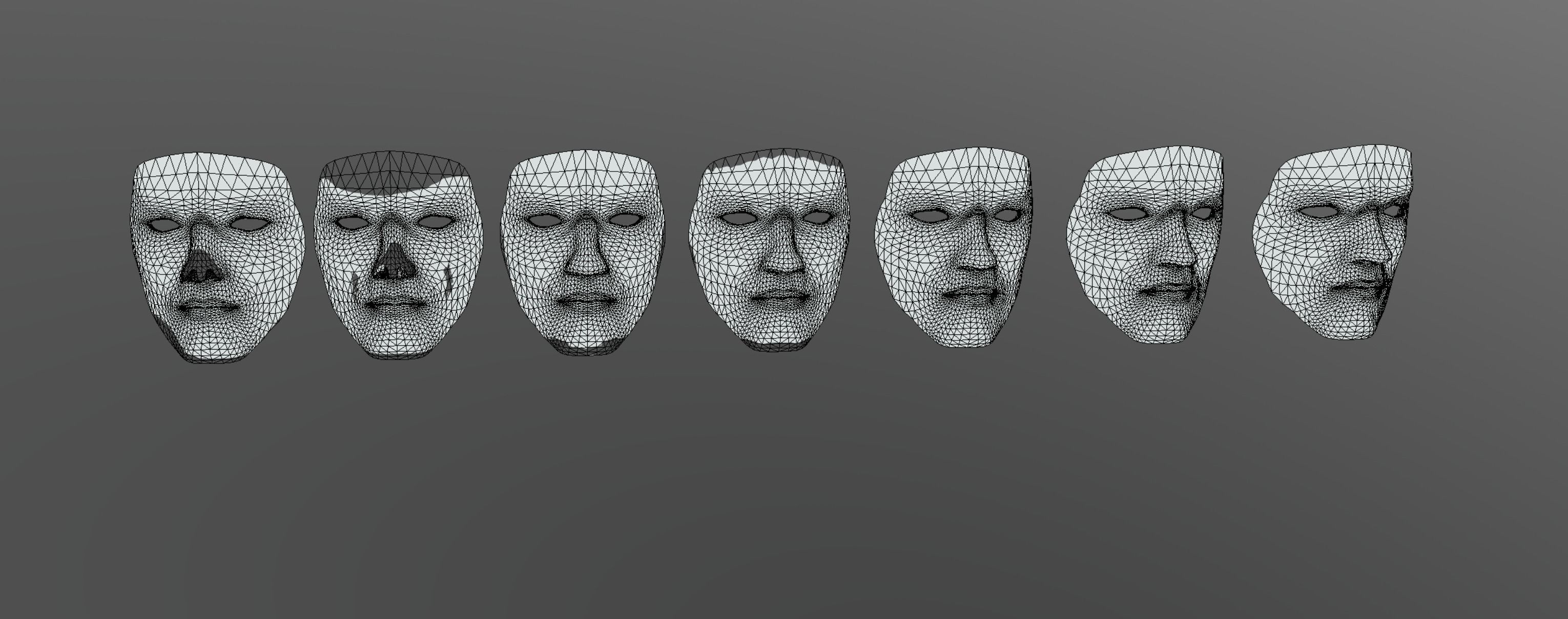 3D model 7 Masks chinese mask VR / AR / low-poly | CGTrader