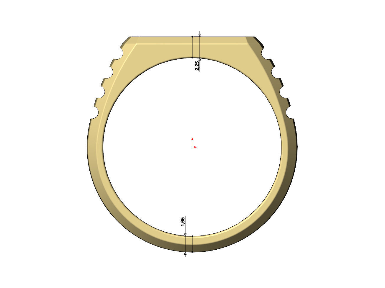 Undulated blank rectangular signet ring Us sizes 6to9 3D model 3D ...