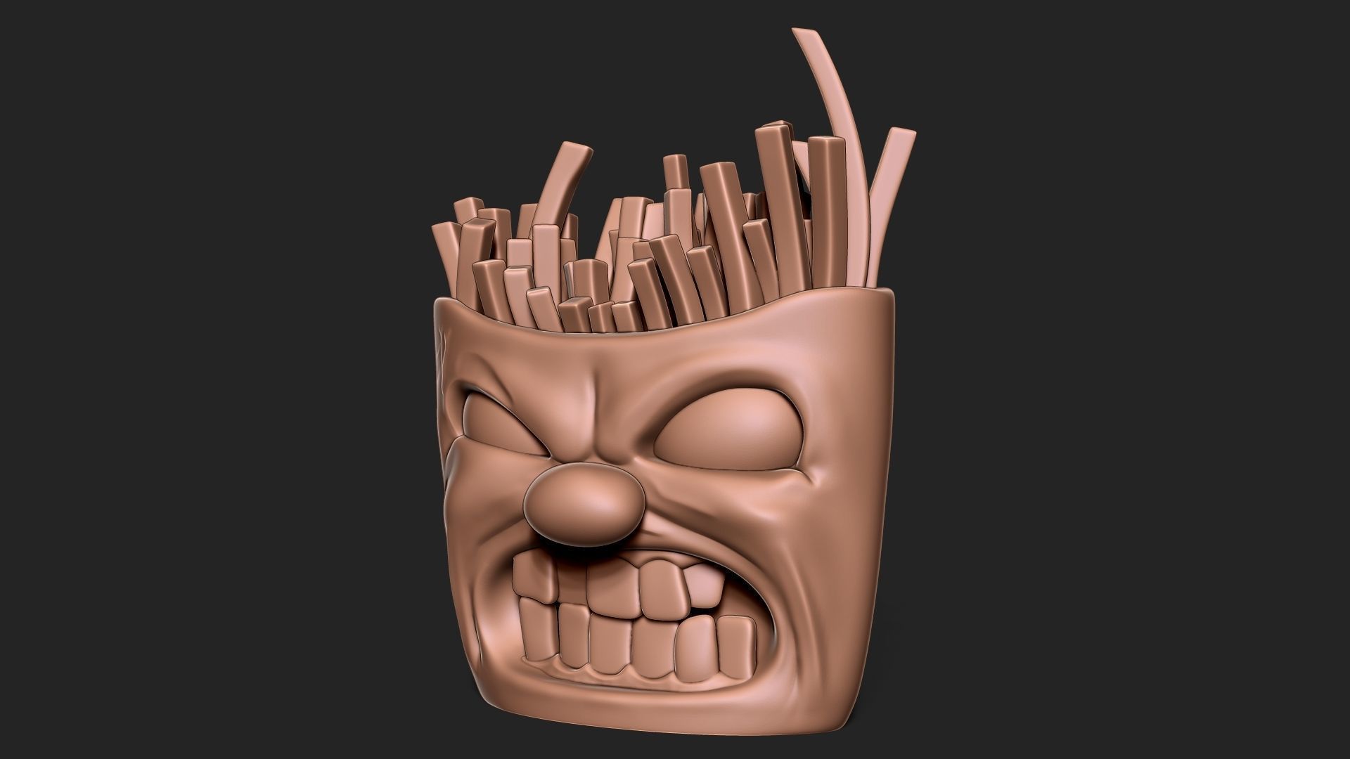 Angry french fries 3D model 3D printable | CGTrader