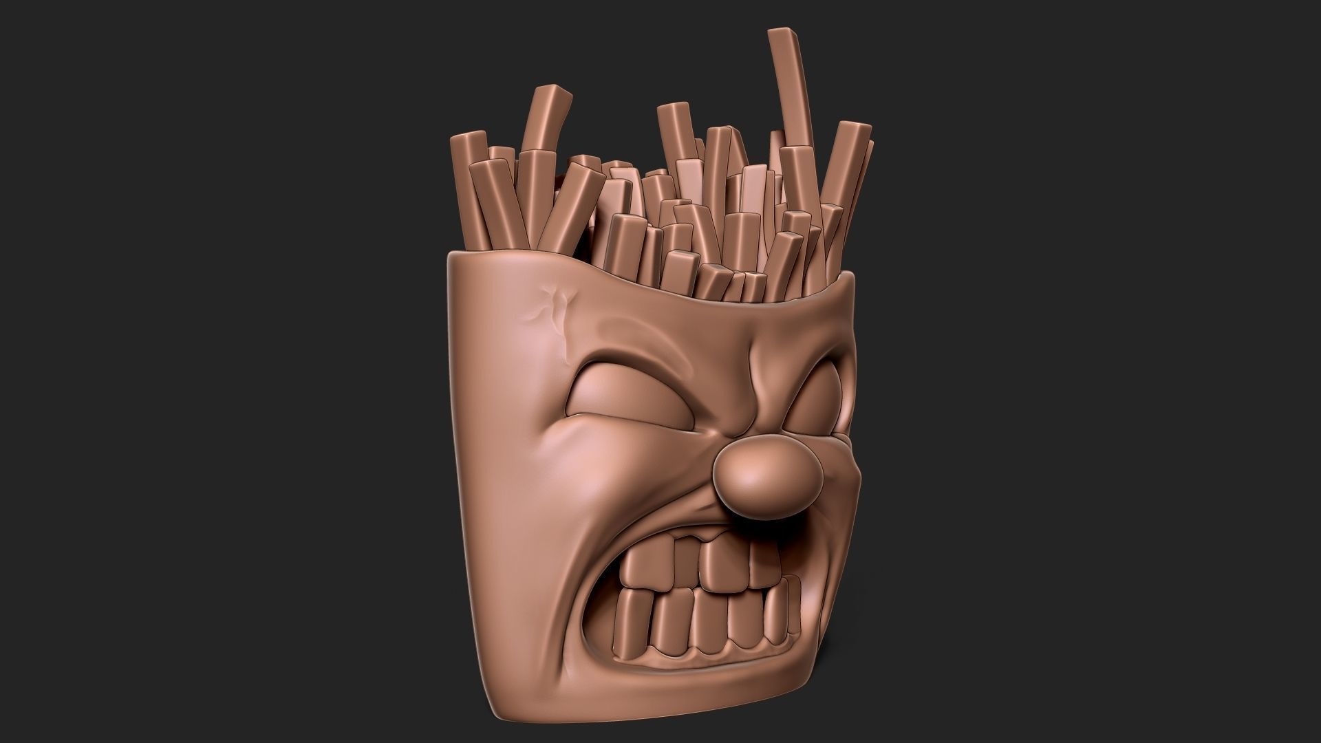 Angry french fries 3D model 3D printable | CGTrader