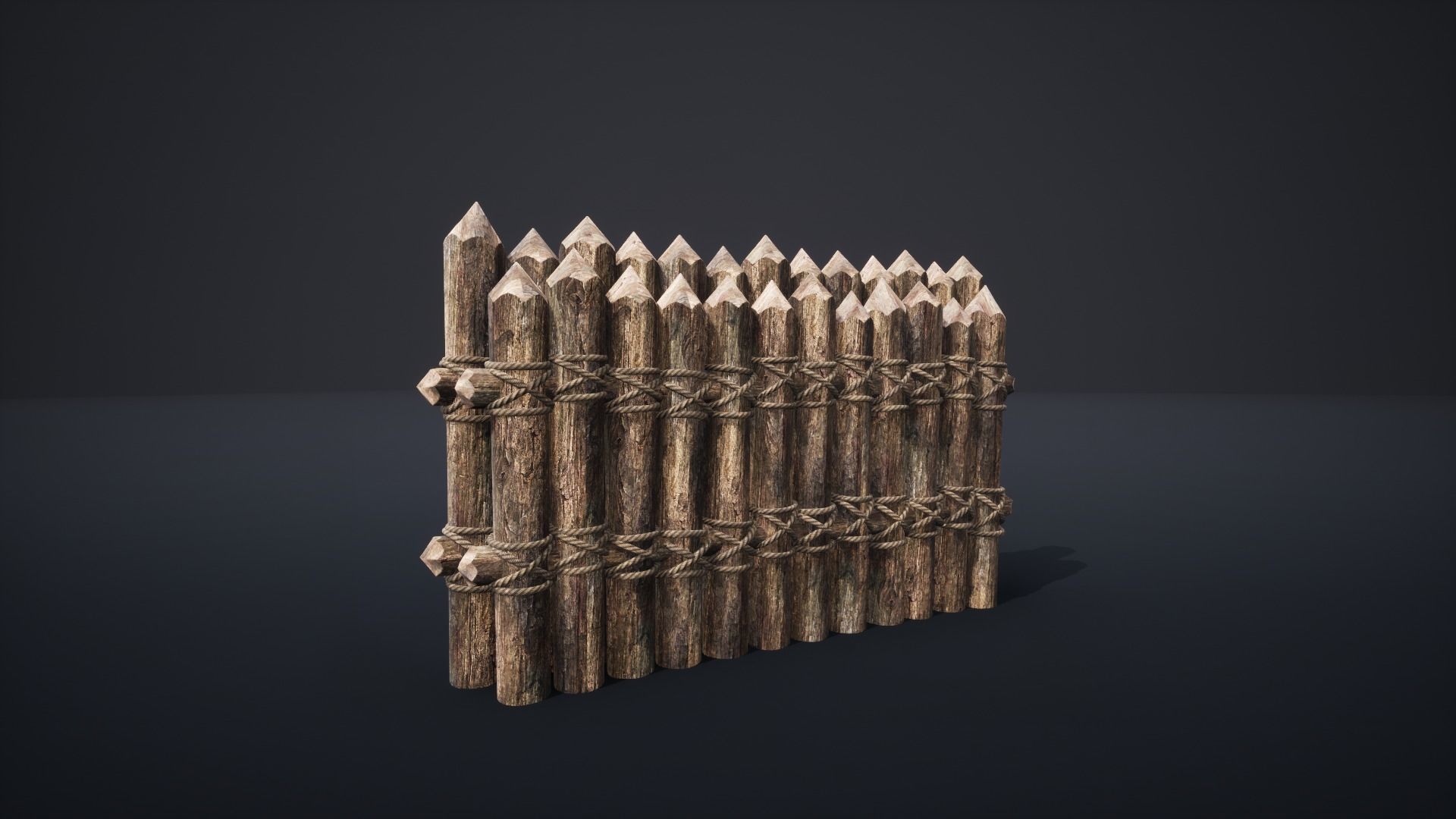 3D model PALISADE BARRIER BARRICADE FORT WALL DAM WOODEN MEDIEVAL ...