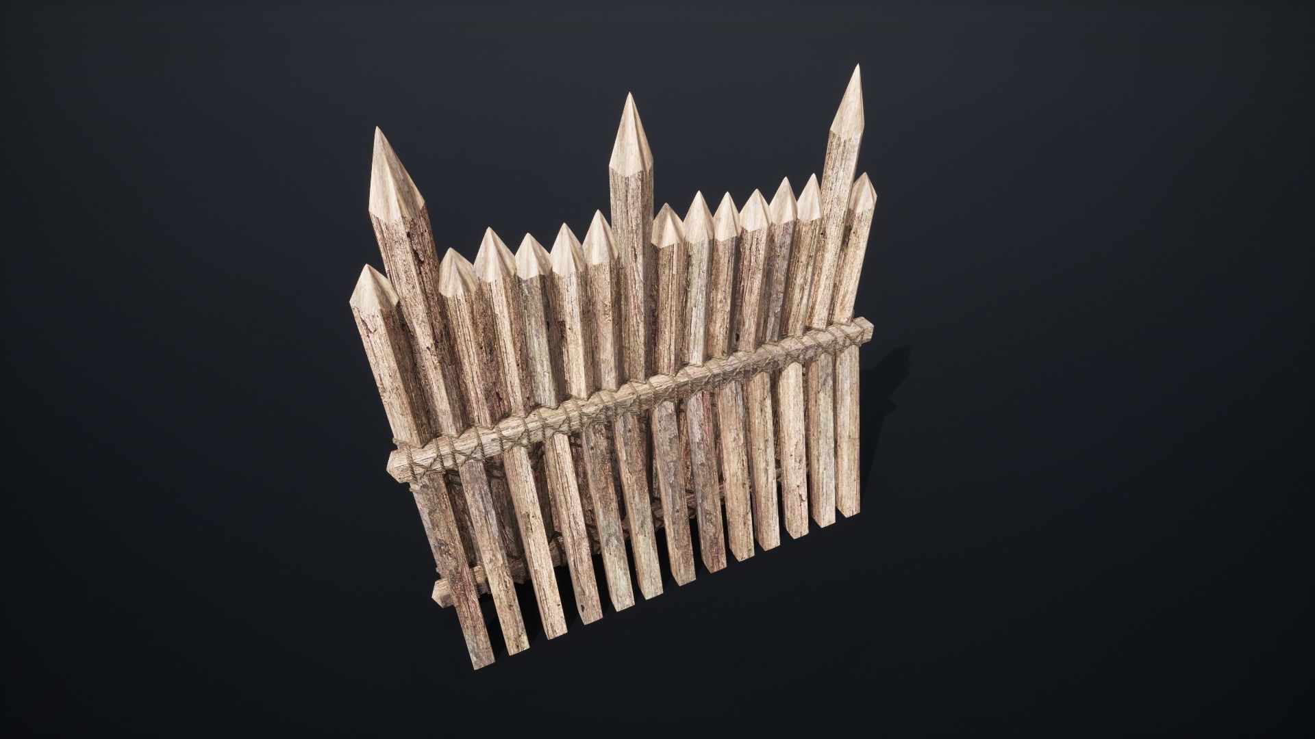 3D model PALISADE BARRICADE BARRIER WALL DAM WOODEN MEDIEVAL VILLAGE ...