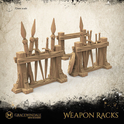 Weapon Racks 3D model 3D printable | CGTrader