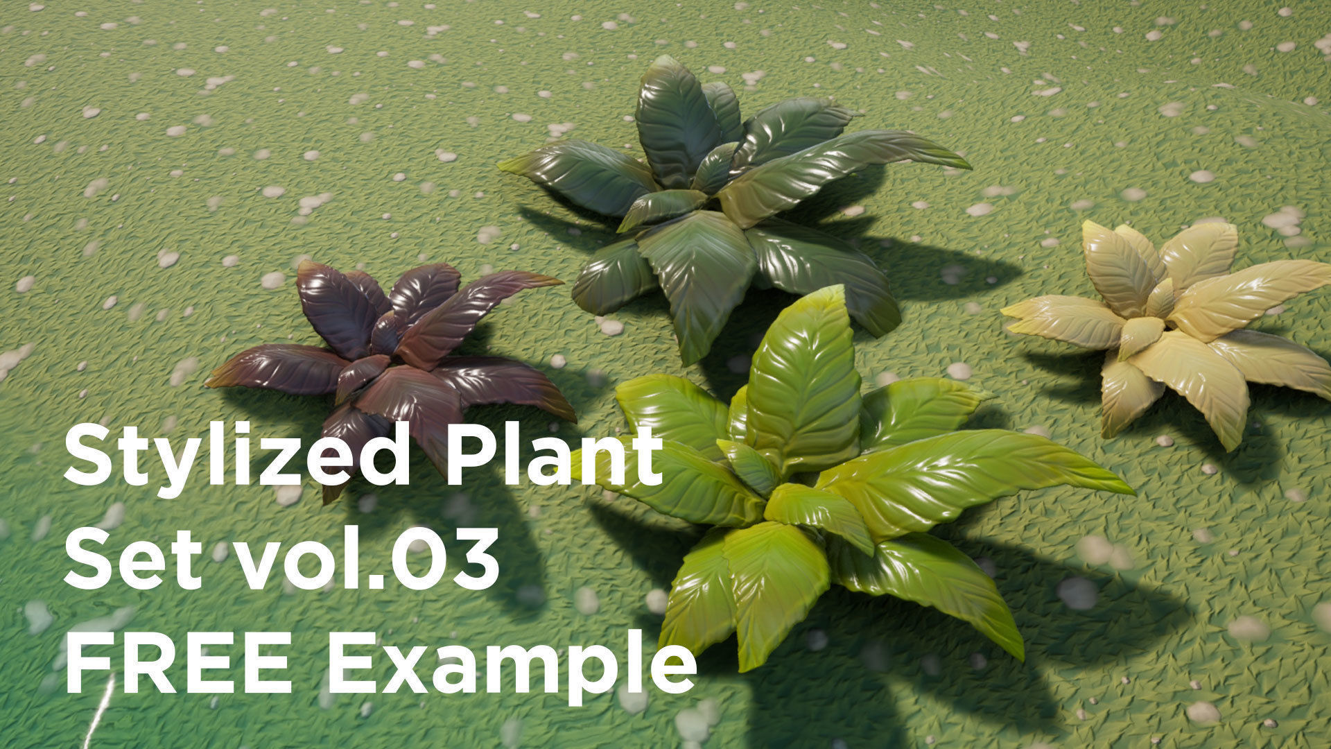 Stylized Plants Set vol 03 FREE Example free VR / AR / low-poly 3D ...