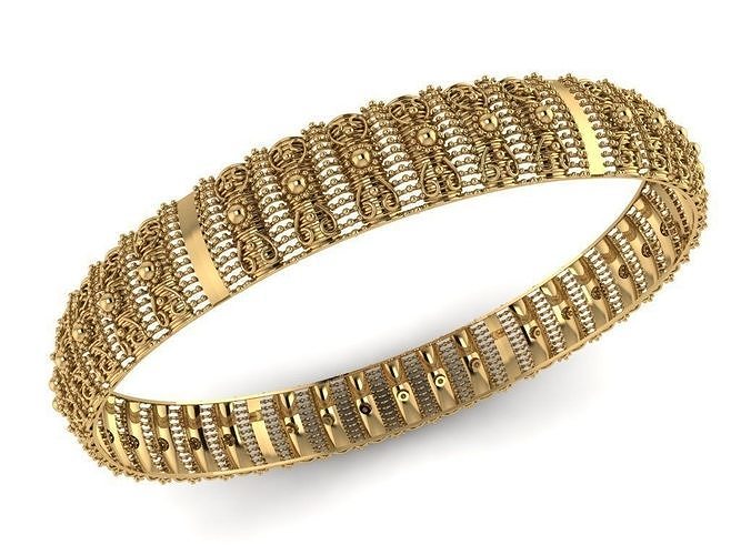 Bracelet intricate gold bangle 3D model 3D printable | CGTrader
