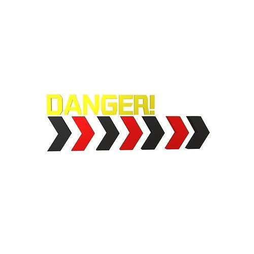 3D model Cyberpunk Future Danger Sign v2 010 VR / AR / low-poly | CGTrader