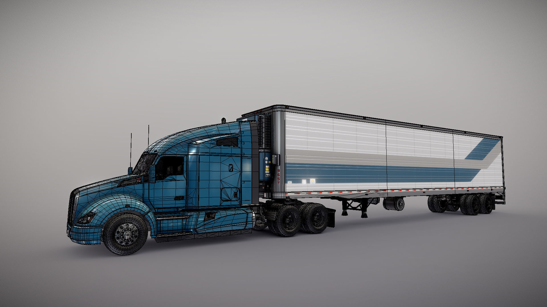 Kenworth T680 van trailer 3D model animated | CGTrader